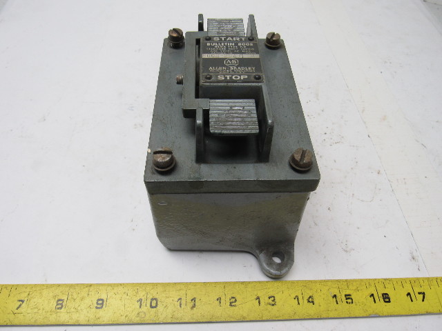 ALLEN BRADLEY 800S-2SA7 600VAC Max Start Stop Switch Control Box Haz ...