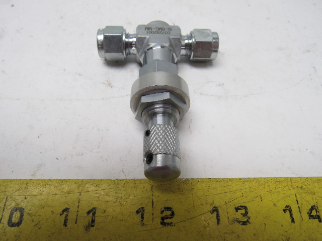 Swagelok B-6MG-MM Brass Panel Mount Metering Valve 6MM Tube Compression ...