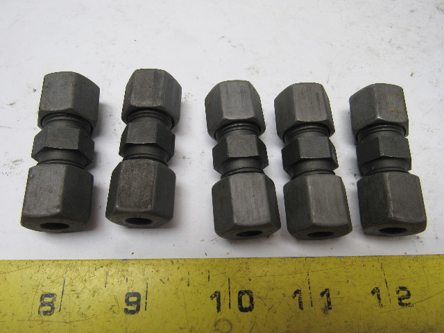 8mm Compression Union Straight Connector Lot Of 5 Steel | Bullseye ...