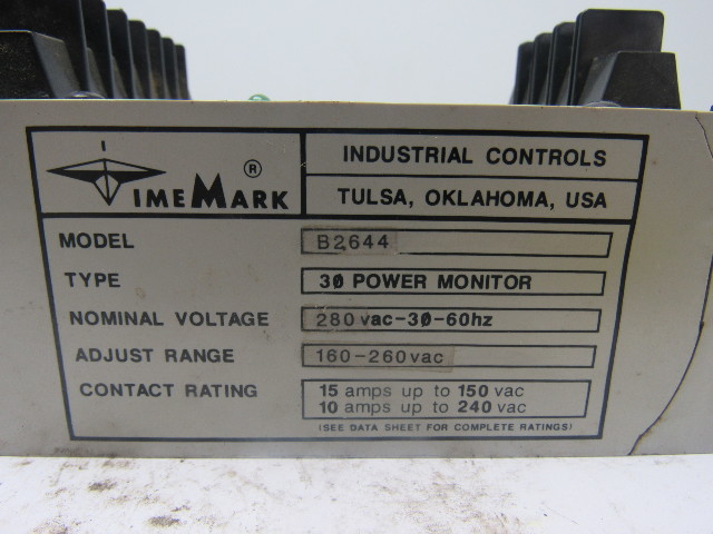 Time Mark B2644 3 PHASE MONITOR 10A 240V Solid State Relay | Bullseye ...