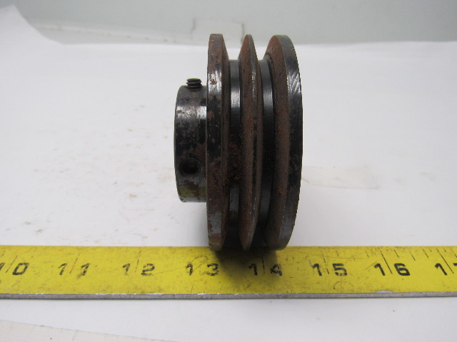 Martin 2 3V 385 2 V-Belt Pulley 7/8" Keyed Bore 3.350" OD Steel ...