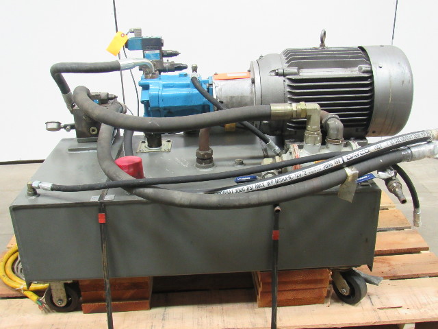VICKERS T50P-VE Hydraulic Power Unit 25HP 2000PSI 33GPM 70 Gal.Tank ...