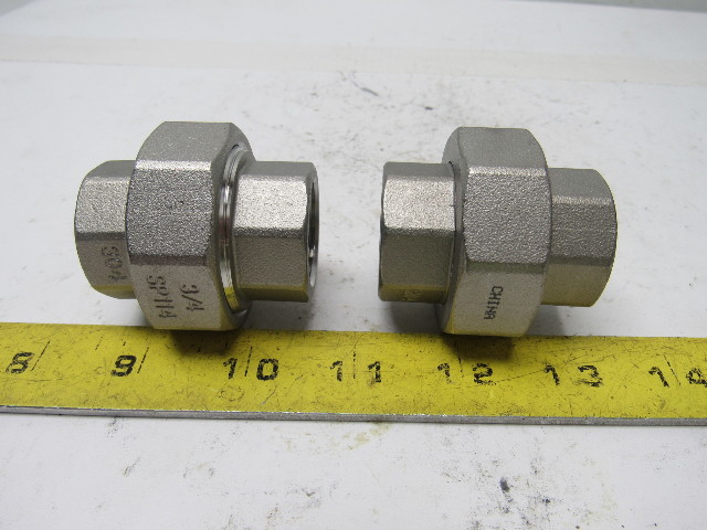 Type 304 Stainless Steel Threaded Pipe Fitting, 3/4 npt Union 150 PSI ...