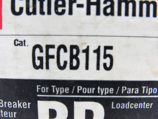 Cuttler Hammer GFCB115 15 Amp 1 Pole Ground Fault Circuit Breaker ...