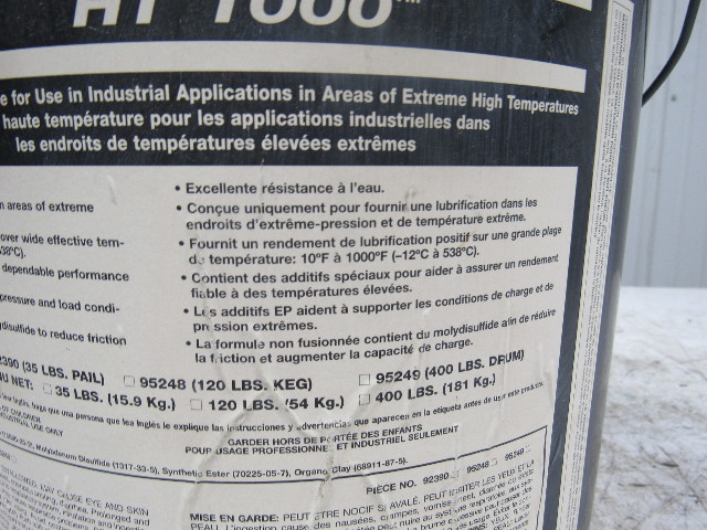 Premier Farnell 932390 HT 1000 High Temperature Grease 10°F-1000°F 35lb ...