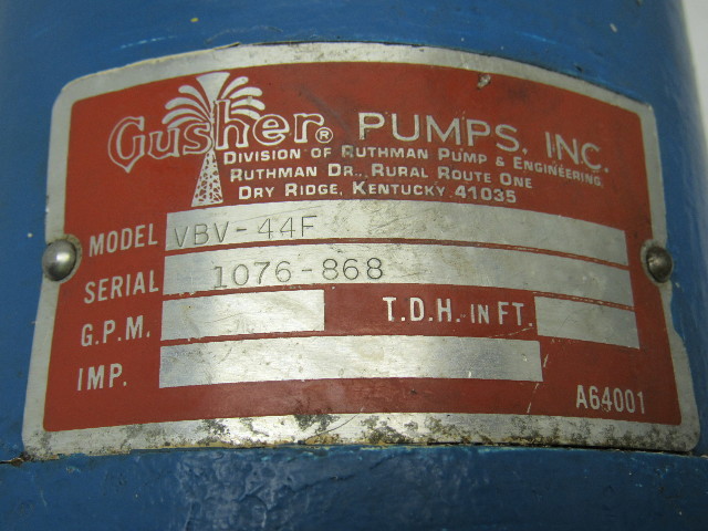 Gusher Vbv 44f Immersed Horizontal Flange Mounted Coolant Pump 220v Bullseye Industrial Sales