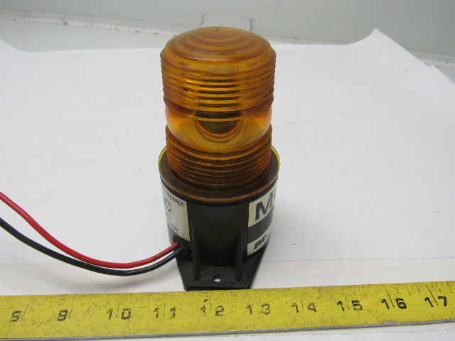 EVC 815T Amber Strobe Warning Beacon Light 12-72VDC 5" Tall 2-1/4" OD ...