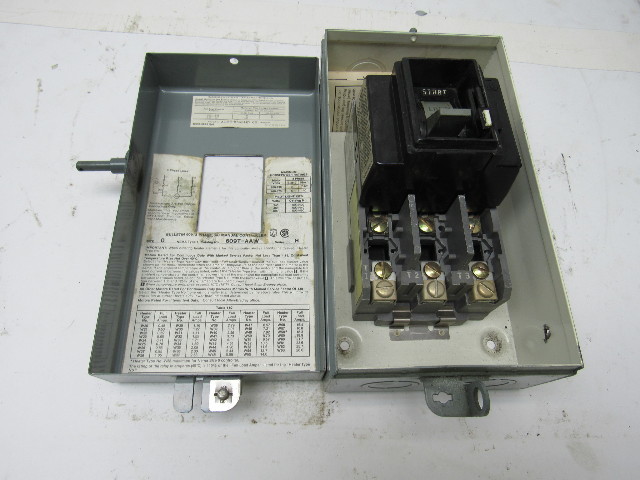 A-B Allen Bradley 609T-AAW Manual Starting Switch Non-Reversing 3 Phase ...
