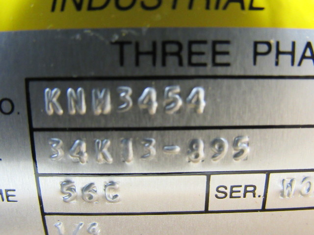 Baldor KNM3454 1/4HP Industrial Motor 3Ph 56C Frame 1725 RPM 208-230 ...