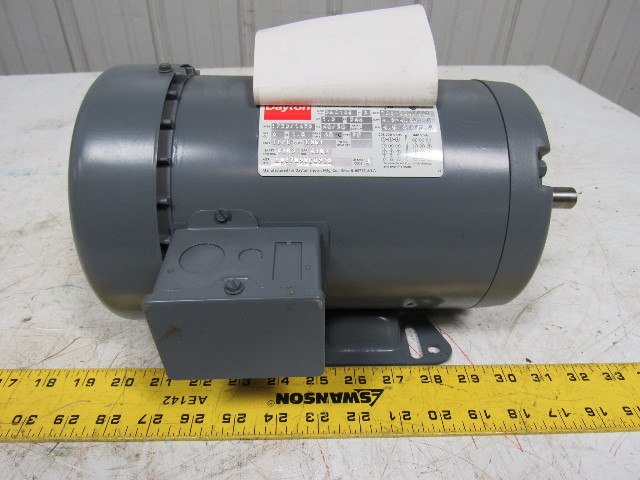 Dayton 3N018G 1-1/2 HP Industrial Motor 3Ph 56H Frame 1725 RPM 208-220 ...