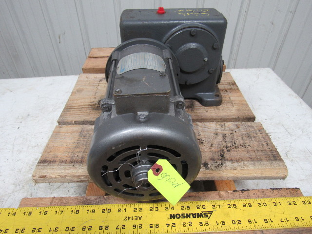 EMERSON ELECTRIC WC0252 1/4HP DC Motor & Gearbox 90V 2.8A 56C 1750RPM ...