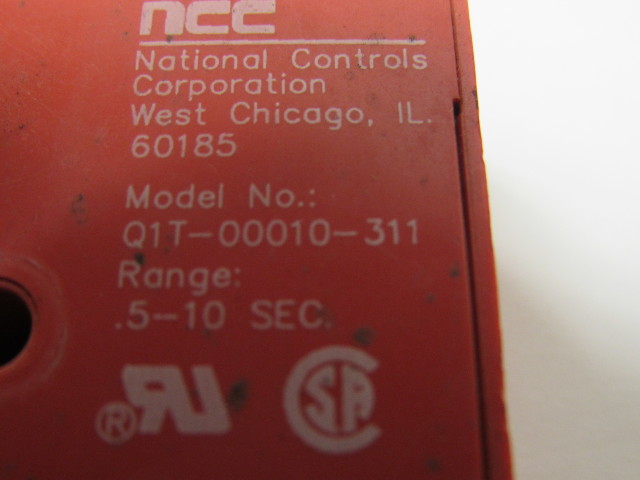 NCC Q1T-00010-311 National Controls Time Delay Relay 120VC/DC .5 - 10 ...