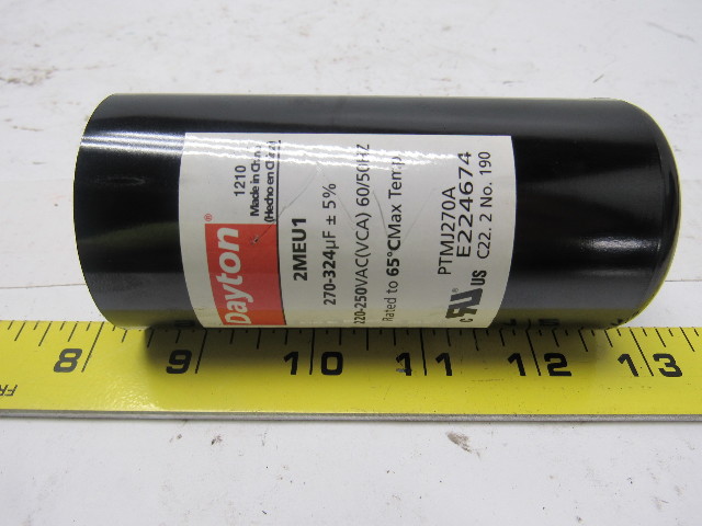 Dayton 2MEU Round Motor Start Capacitor 270-324uF 220-250V 50/60Hz ...