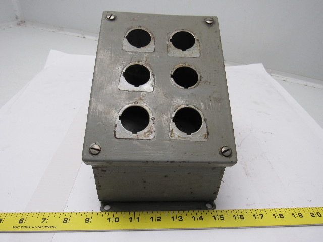 Electrical Enclosure Box 6 Push Button 30mm 6x8x8" Painted Used ...