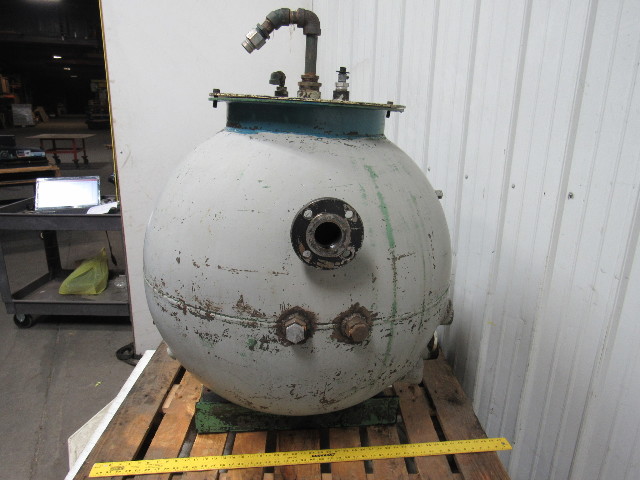 Spherical Steel Pressure Tank Vessel Est. 140 GAL. W/Base Mount 10' Cir ...