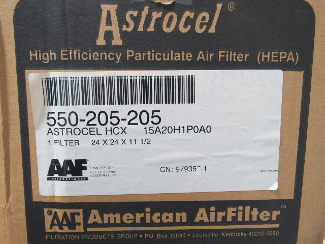 American Filter 550-205-005 15A20H1T2A0 AST I 24x24x11-1/2" Air Filter ...
