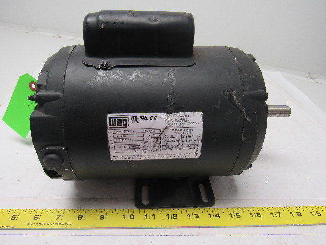 WEG 10932866 2 HP 1 PH Electric Compressor Motor 115-230V 3450 RPM ...