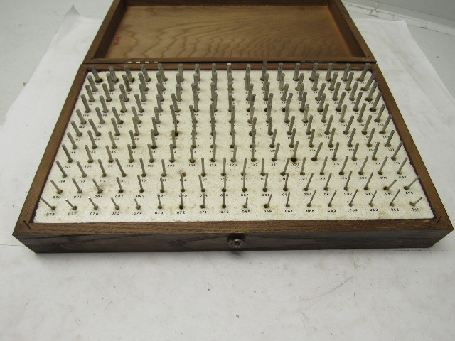 Alina Pin Plug Gauge Set W/Wood Case 187pcs .061 - .250 Missing .108 ...