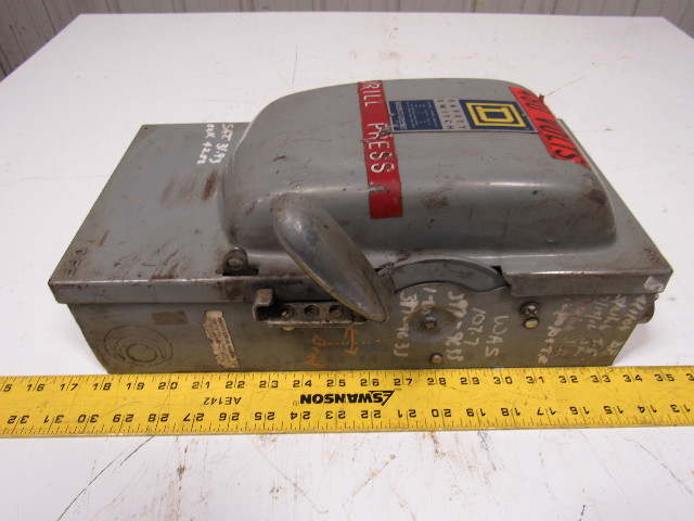 Square D H362 Series D1 60A 600V Single Throw Fusible Disconnect Safety ...