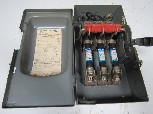 Square D H362 Series D1 60A 600V Single Throw Fusible Disconnect Safety ...