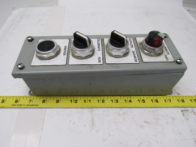 Hoffman E4PB Metallic Enclosure 4 30.5mm Push Button W/pilot and ...