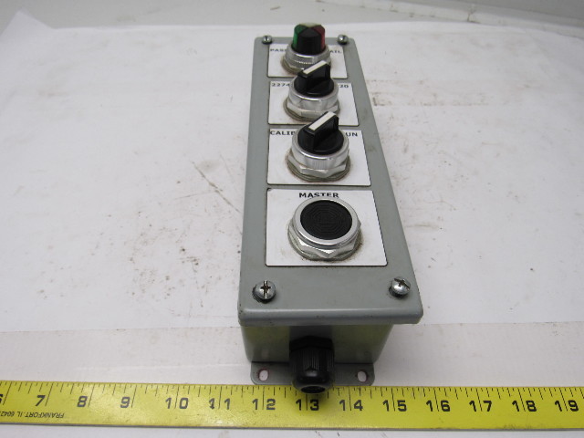 Hoffman E4PB Metallic Enclosure 4 30.5mm Push Button W/pilot and ...