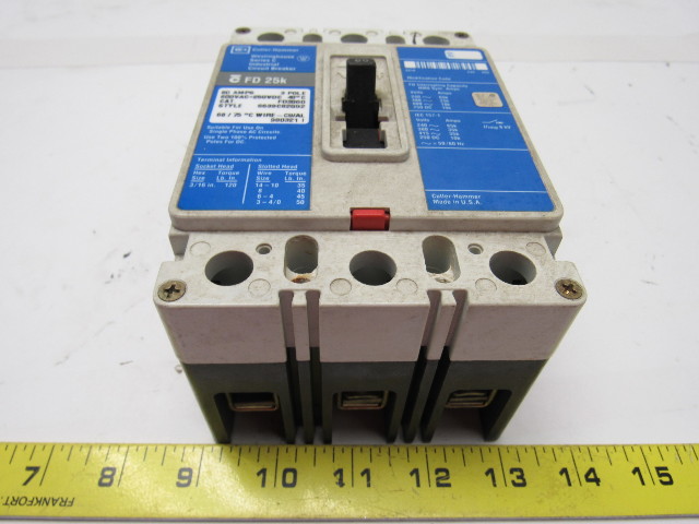 Eaton Cutler Hammer FD3060 Molded Case Circuit Breaker 60 Amp 600 V 3 ...