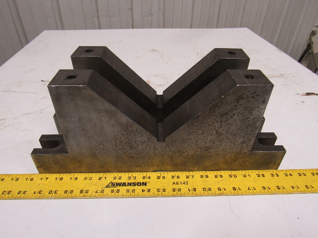 Large Custom 90° V Block 17"x7"x2" Machinist Set Up Fixture Matched Set ...
