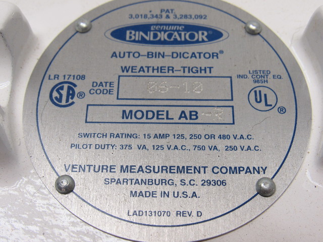 Bindicator AB-R Weather Tight Auto-Bin-Dicator | Bullseye Industrial Sales