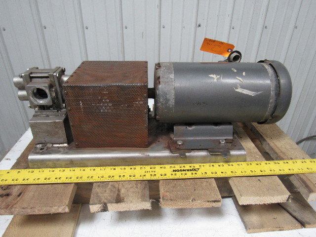 Liquiflo 1-1/4npt Stainless Steel Gear Pump W/3hp Baldor Motor 3 Ph 208 ...
