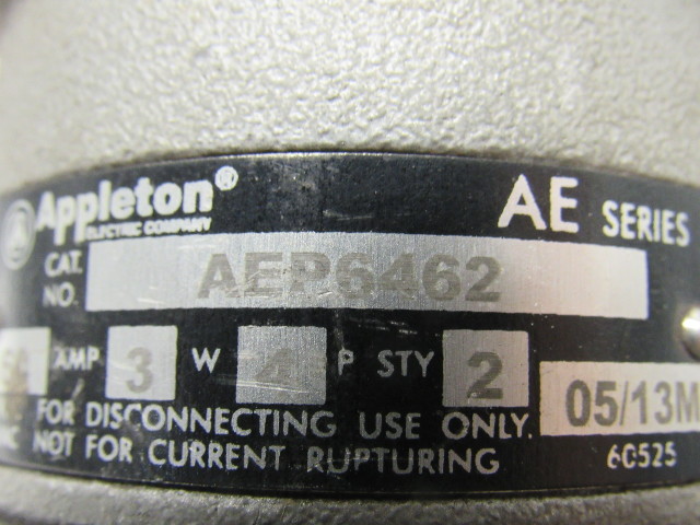 Appleton AEP6462 304419 Male Connector Plug 60 A 3 W 4 Pole 600 V ...