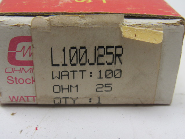 Ohmite L100J25R 25 Ohm, 100W Wirewound Enamel Power Resistor | Bullseye ...