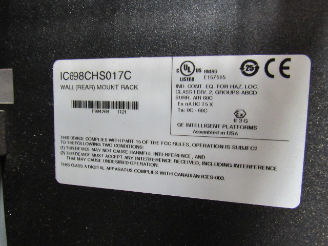 GE Fanuc IC698CHS017C 17 Slot Wall Mount Rack W/Power Supply & Fans ...
