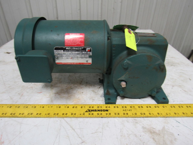 Reliance Electric FC56WG21A 50:1 Ratio Gear Box Speed Reducer W/3/4 Hp ...