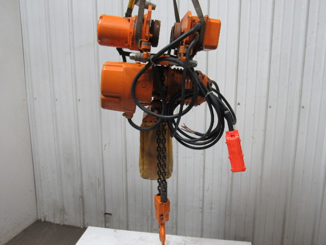 BEEBE LE3S020M4 2 TON Powered Trolley Chain Hoist Crane 20' Lift 220 ...