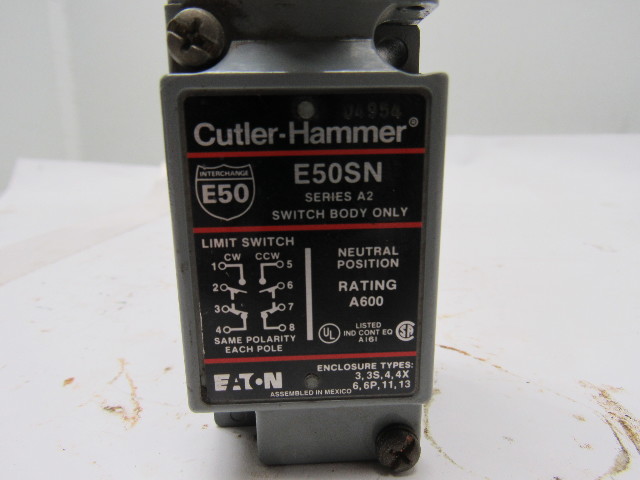 Cutler-Hammer E50SN E50DN1 Series A-2 Switch Body w/ Series A-1 Head 5 ...