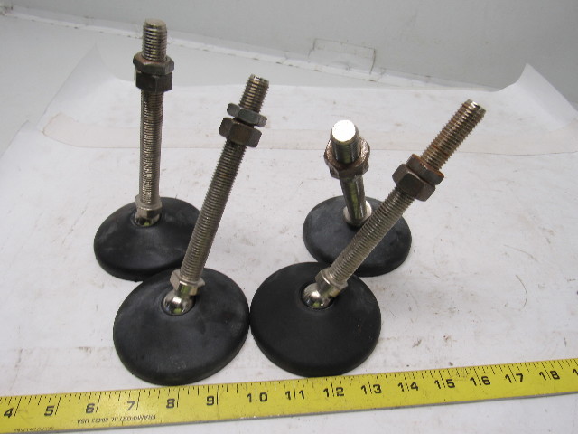 System Plast Leveler Base 4" Dia W/5/8-11 Threaded Shaft 8" OAL Lot of ...