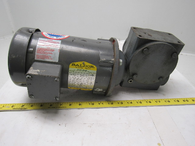 Gear Box Speed Reducer 50:1 Ratio W/Baldor Electric Motor 1/2Hp 208-230 ...