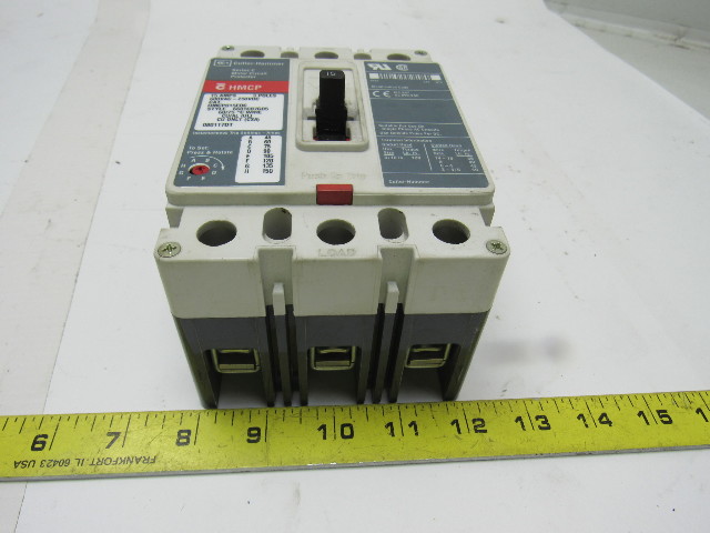 Cutler Hammer HMCP015E0C Circuit Breaker 15A 600V 3 Pole | Bullseye ...