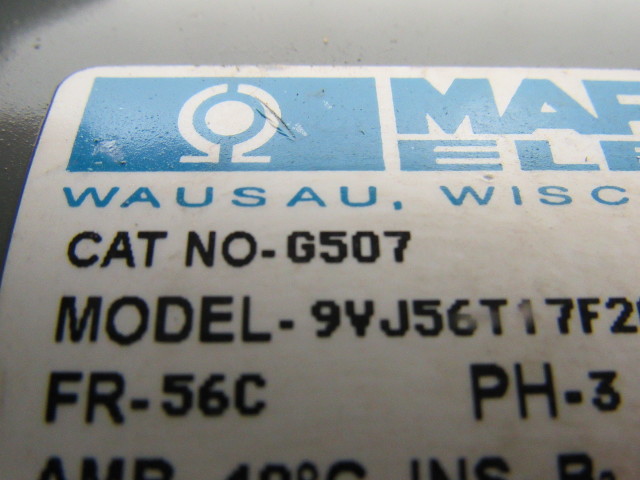 MARATHON G507 1/2 HP AC Electric Motor 1725RPM 50/60Hz 56C TEFC 5/8 ...