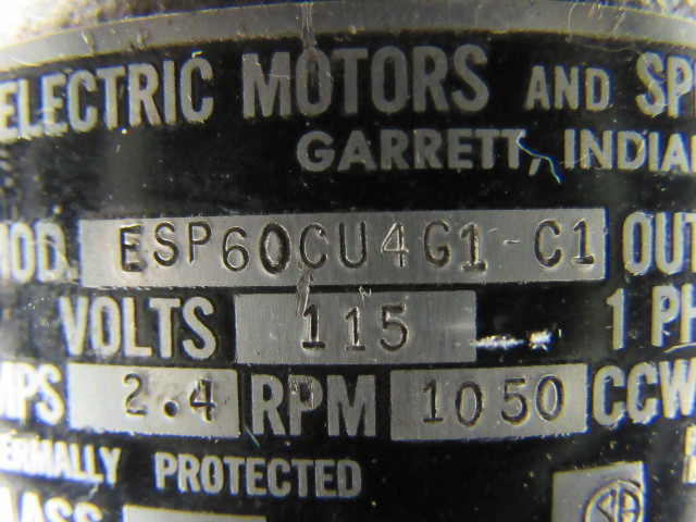 Electric Motors and Specialties ESP60CU4G1-C1 1/10Hp Electric Fan Motor ...