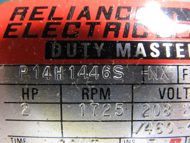 RELIANCE P14H1446S-NX 2 HP AC Electric Motor 1725 RPM Frame FJ145TC 3PH ...