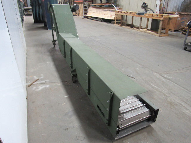 TITAN 18" 1/2HP Steel Hinged Belt Chip Conveyor 108"Intake@26 FPM 3Ph ...