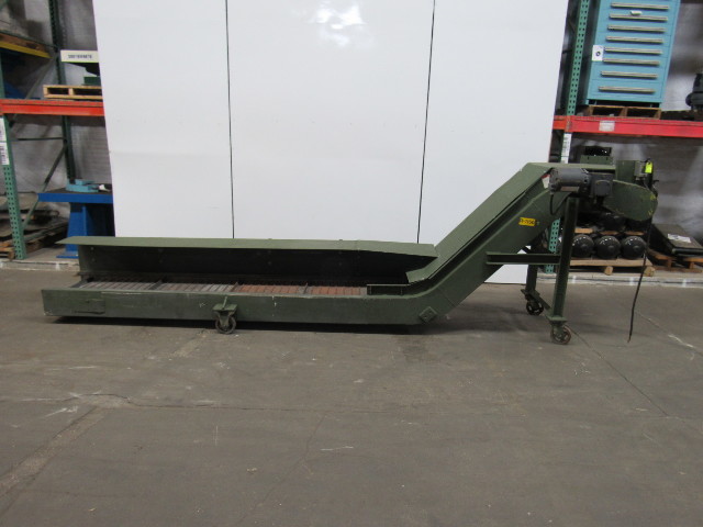 TITAN 18" 1/2HP Steel Hinged Belt Chip Conveyor 108"Intake@26 FPM 3Ph ...