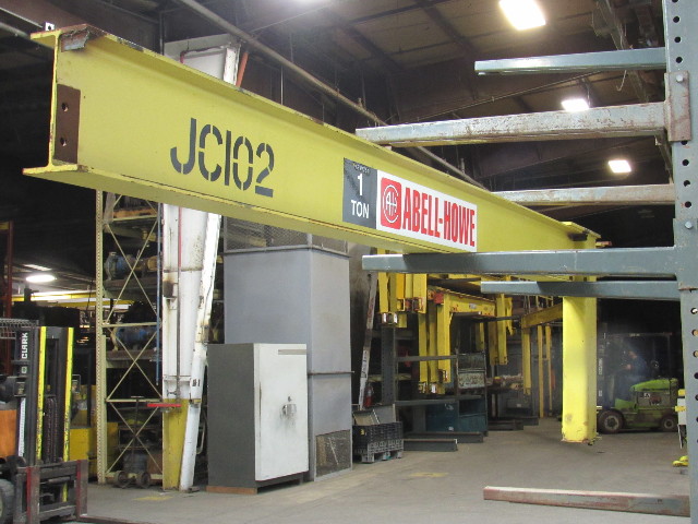 ABEL HOWE 1 TON Jib Crane Cantilever Jib Crane 16' Span 12-1/2" x 6-1/2 ...