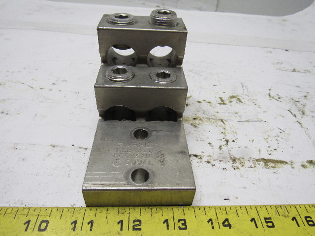 Burndy K22A36U-2 Stacked Panel Lug Aluminum 4-Conductor 2-Hole Mount ...