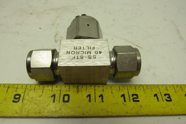 Swagelok SS-8TF Nupro 40 Micron T-type Particulate Filter 1/2" Tube ...