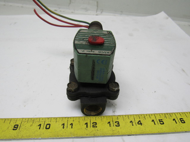Asco Red Hat 8210G2 Solenoid Valve 1/2" NPT Air Water Gas Light oil 6 ...