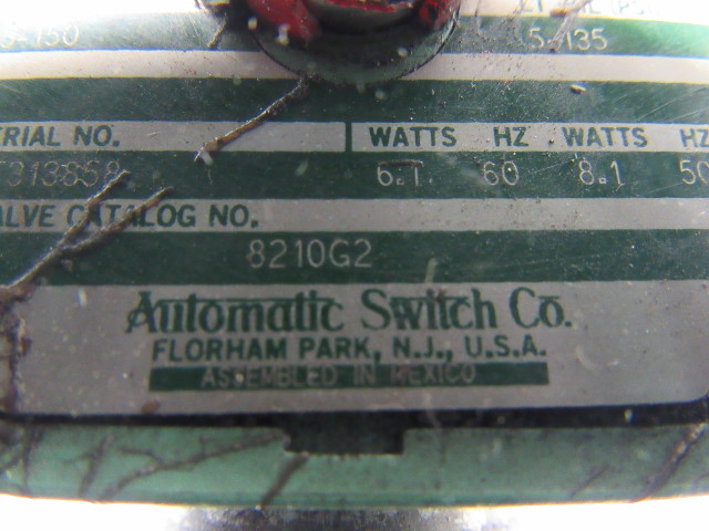 Asco Red Hat 8210G2 Solenoid Valve 1/2" NPT Air Water Gas Light oil 6 ...