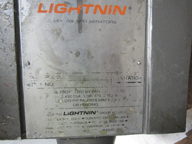 Lightning EKXJ-350 5Hp Mixer/Agitator 3 Ph 230/460V 350 RPM Output ...